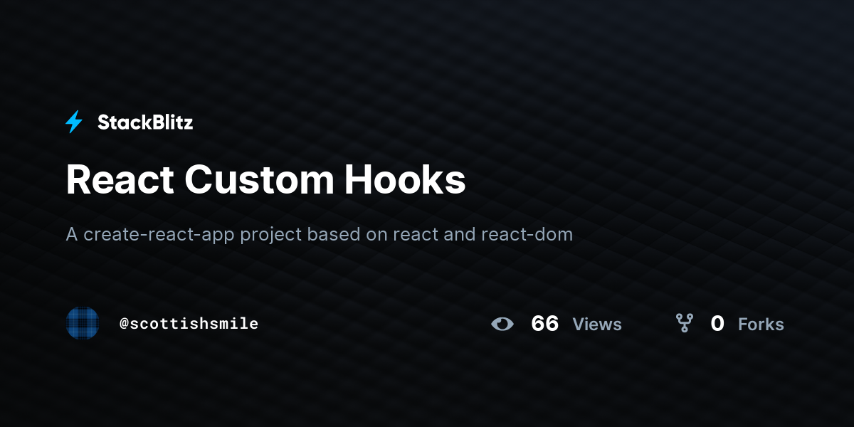 React Custom Hooks - StackBlitz