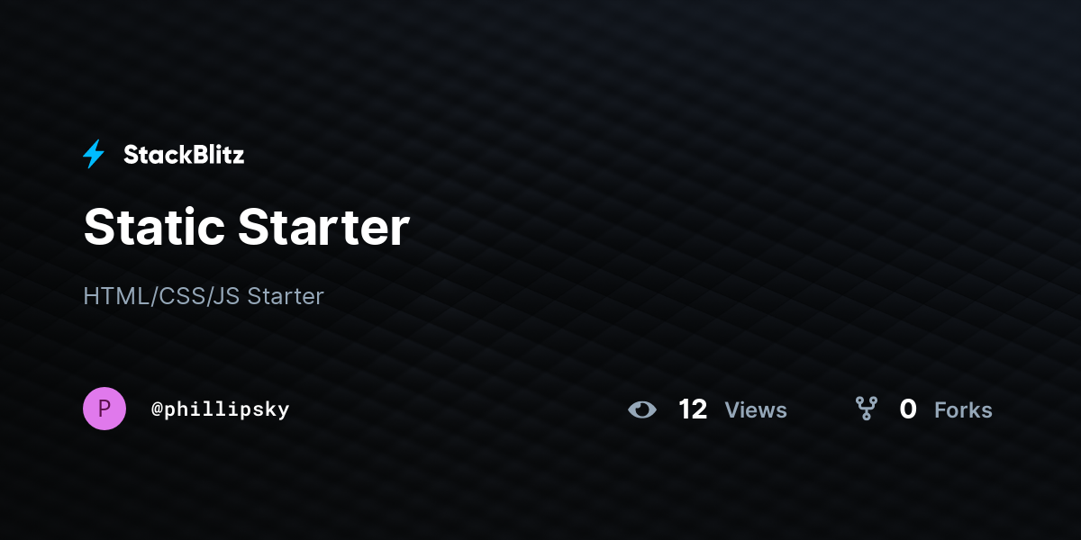 Static Starter - StackBlitz