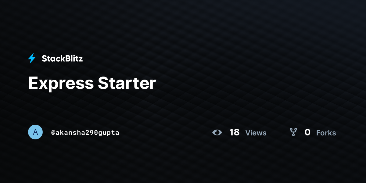 Express Starter - StackBlitz