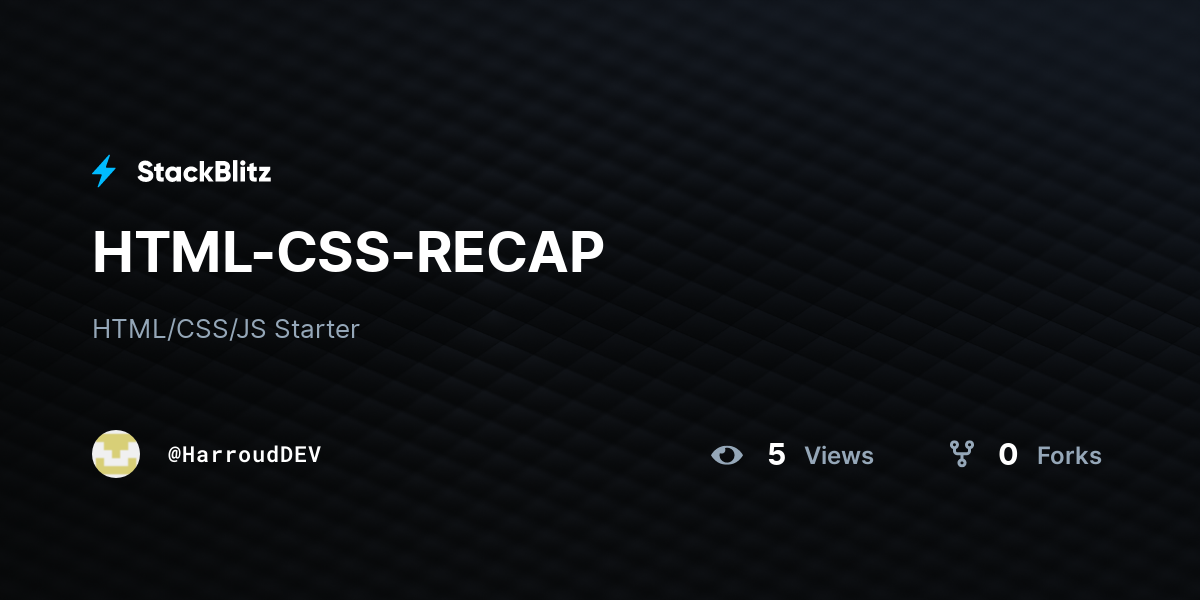 HTML-CSS-RECAP - StackBlitz
