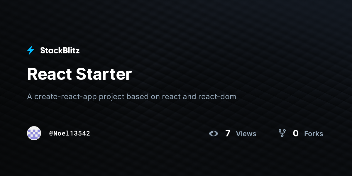 React Starter - StackBlitz