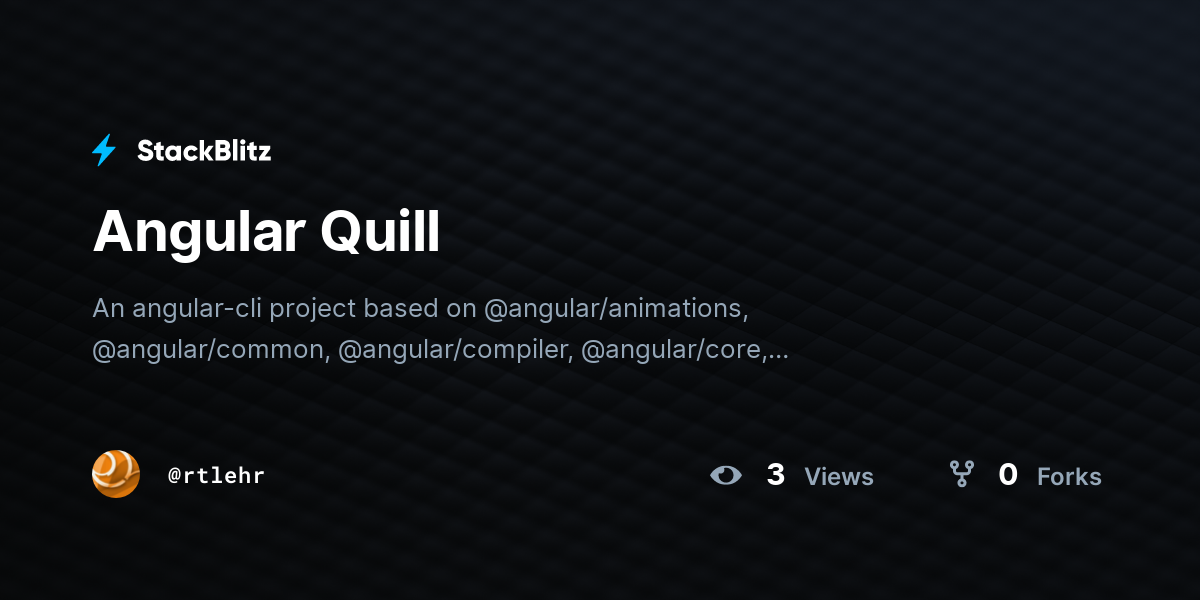 Angular Quill - StackBlitz