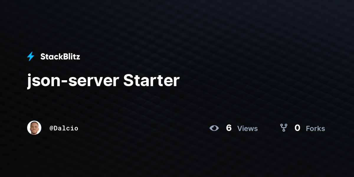 json-server Starter - StackBlitz
