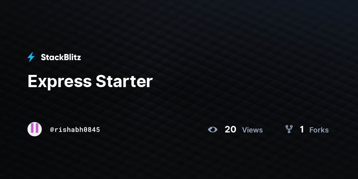 Express Starter - StackBlitz