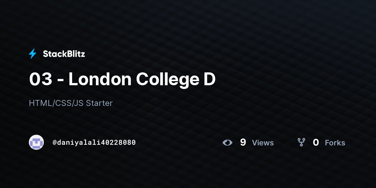 03 - London College D - StackBlitz
