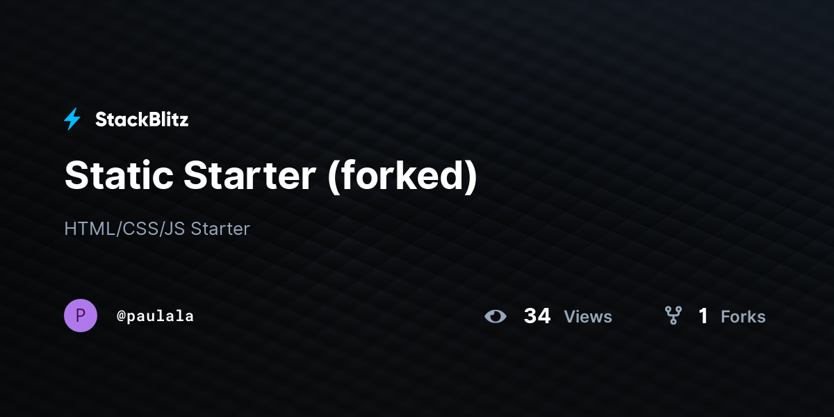 Static Starter (forked) - StackBlitz