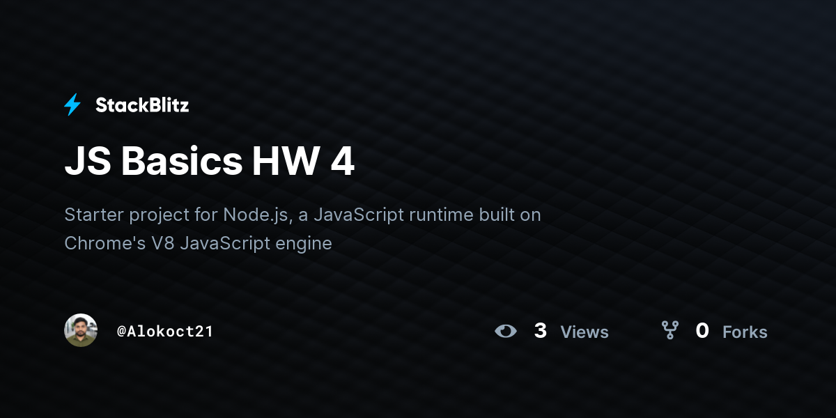 JS Basics HW 4 - StackBlitz