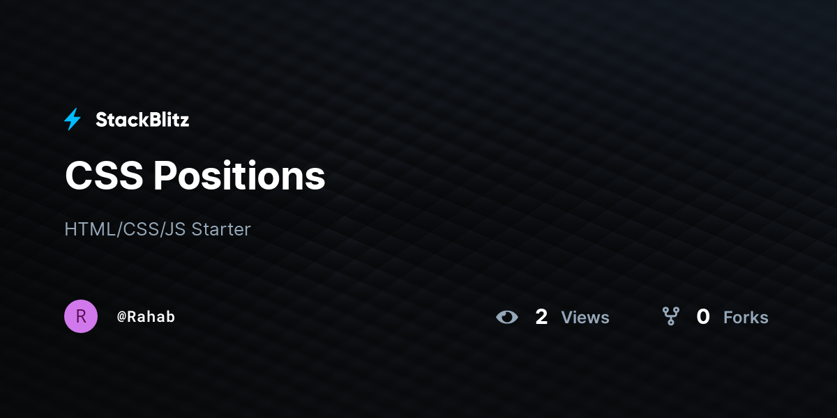 CSS Positions - StackBlitz