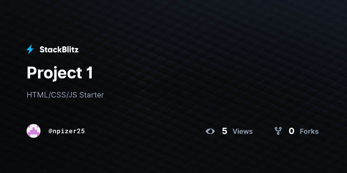 Project 1 - StackBlitz