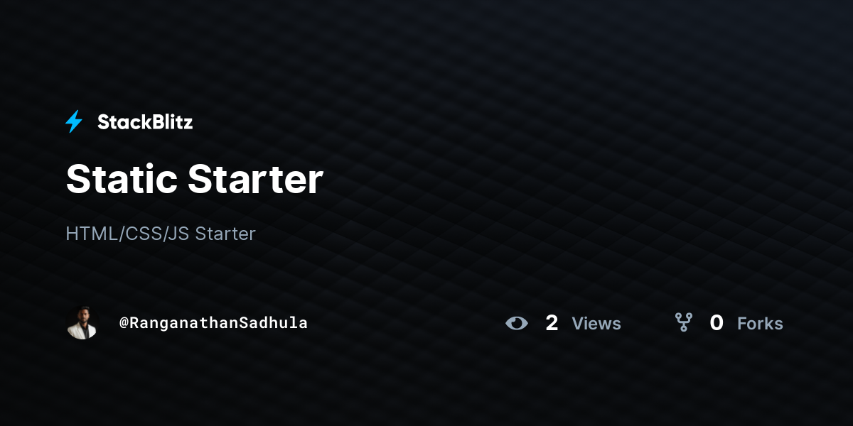 Static Starter - StackBlitz
