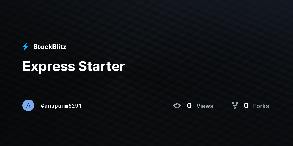 Express Starter - StackBlitz