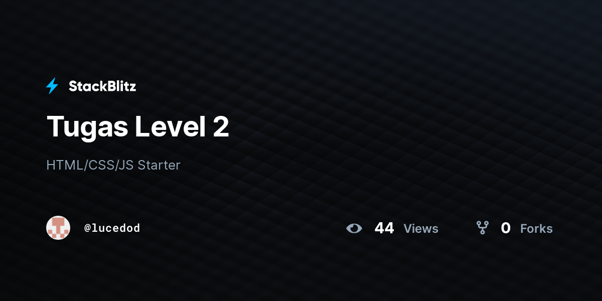 Tugas Level 2 - StackBlitz