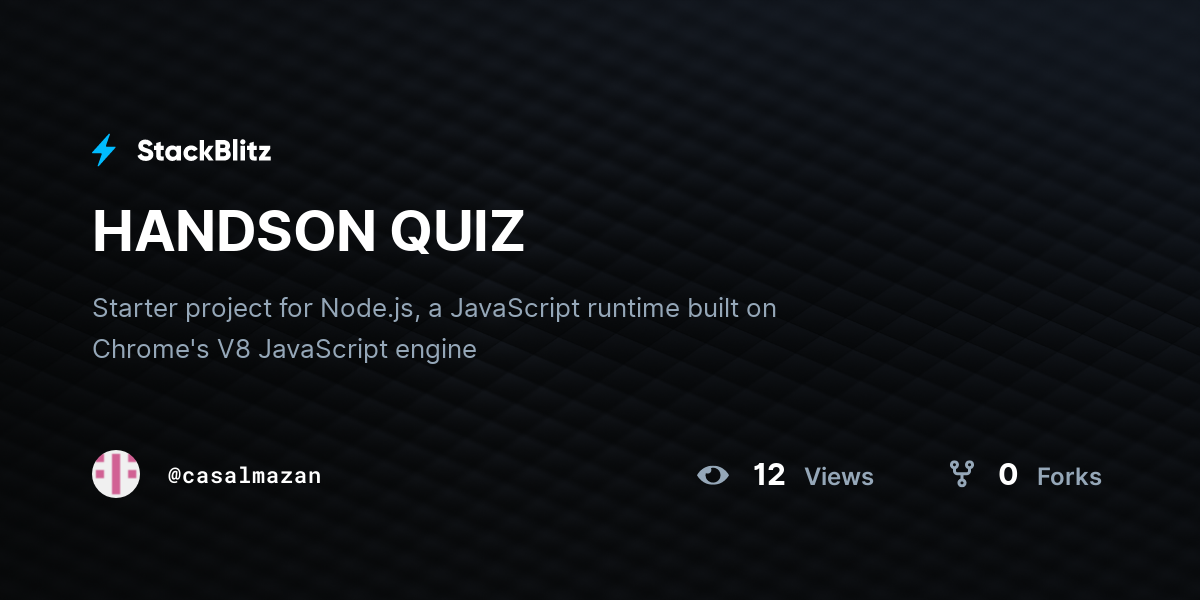 HANDSON QUIZ - StackBlitz