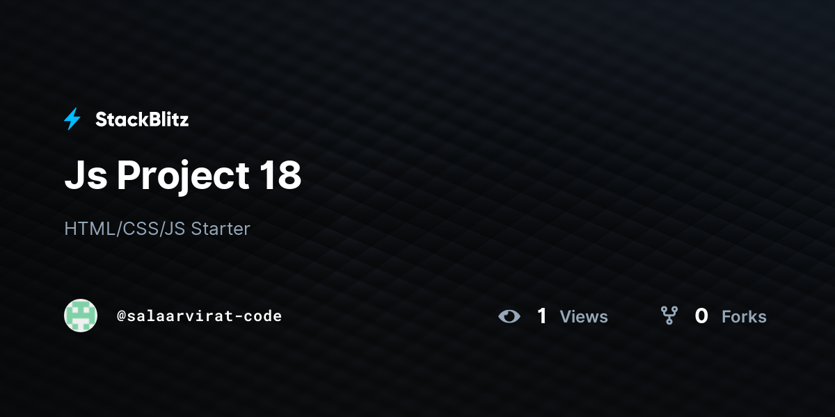 Js Project 18 - StackBlitz