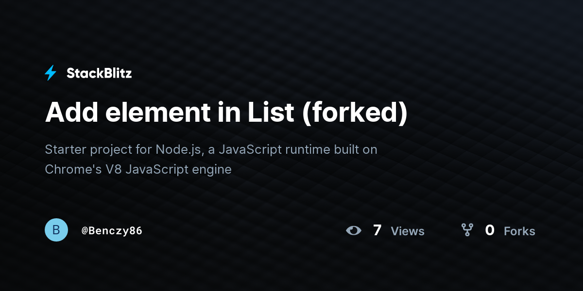 Add element in List (forked) - StackBlitz