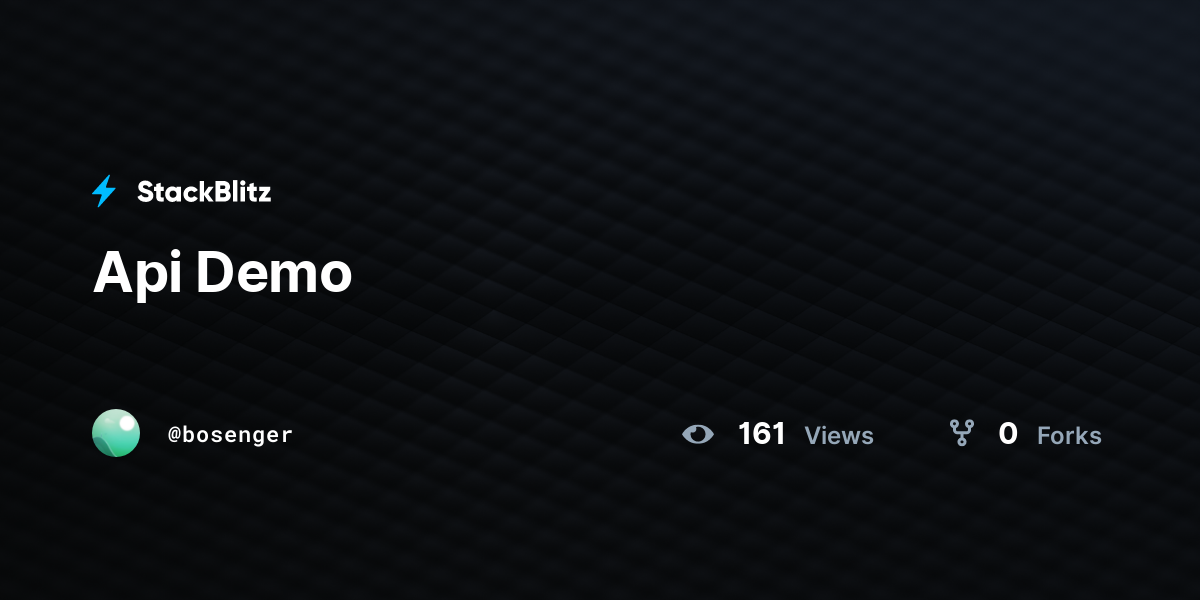 Api Demo - StackBlitz