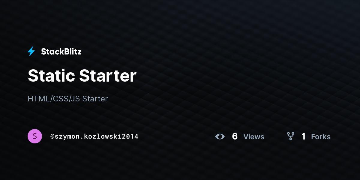 Static Starter - StackBlitz