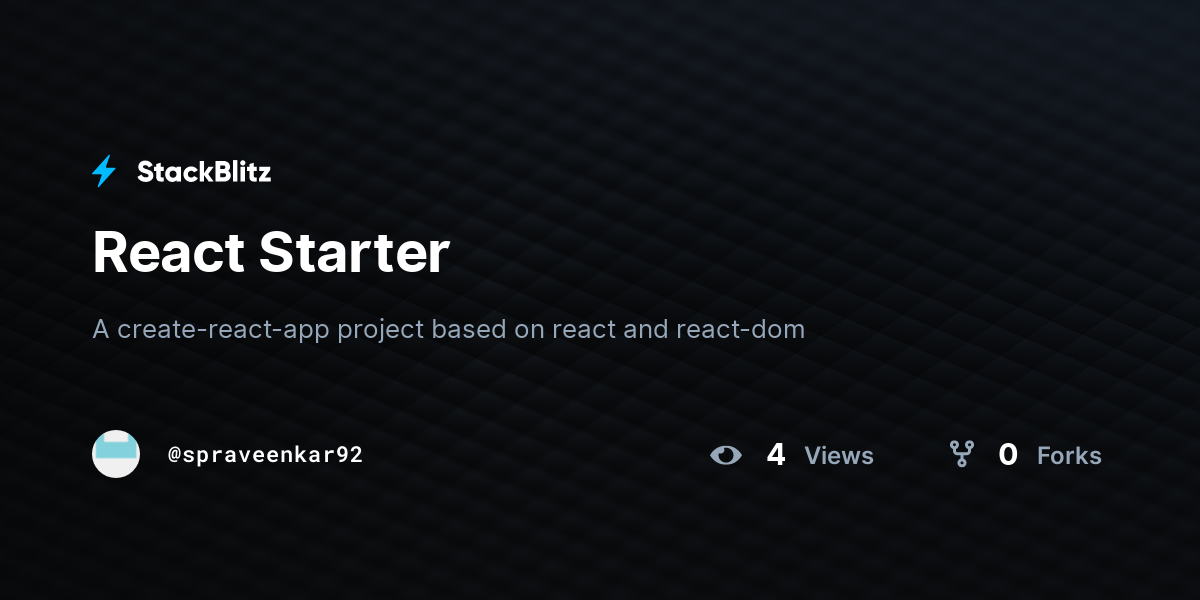 React Starter - StackBlitz