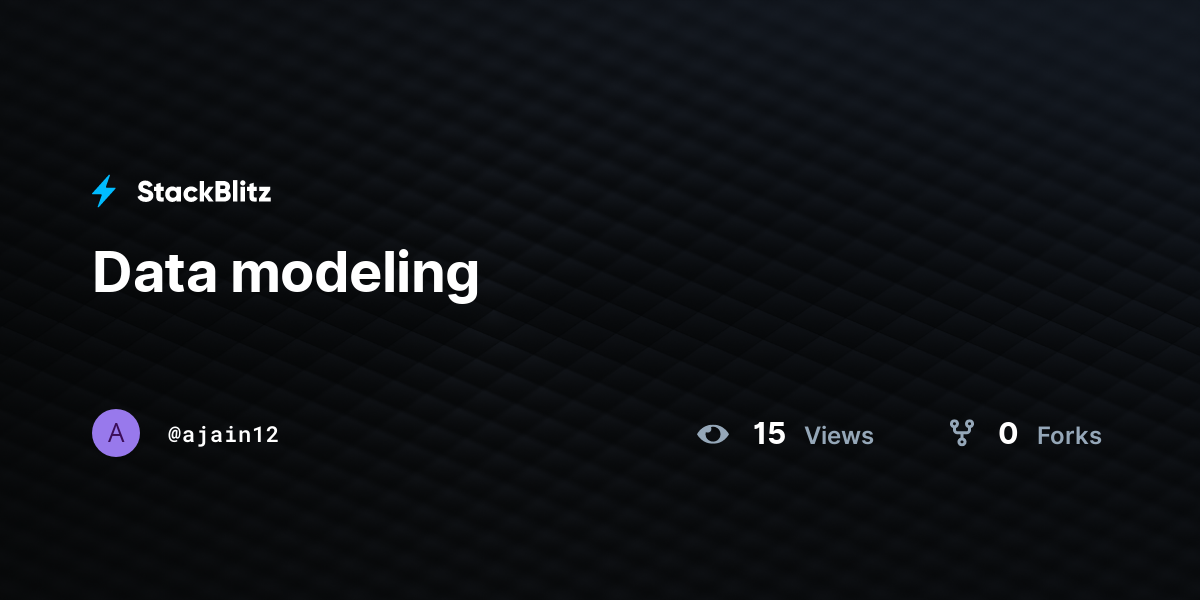 Data modeling - StackBlitz