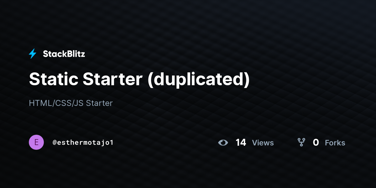 Static Starter (duplicated) - StackBlitz