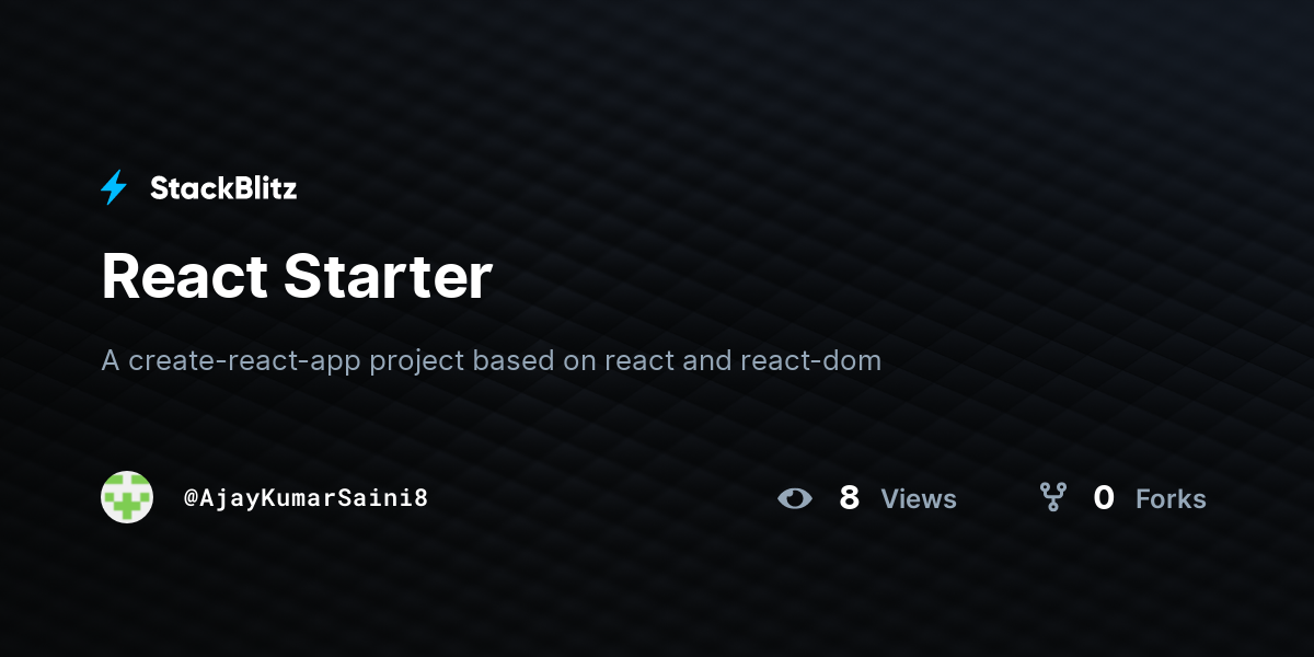 React Starter - StackBlitz