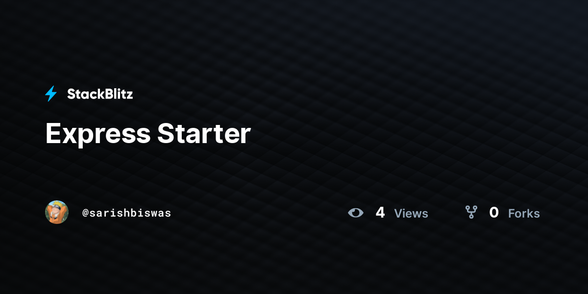 Express Starter - StackBlitz