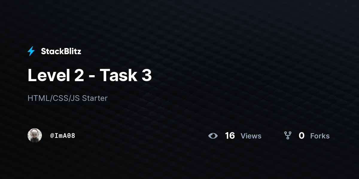 Level 2 - Task 3 - StackBlitz