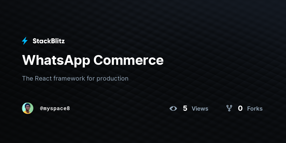 WhatsApp Commerce - StackBlitz