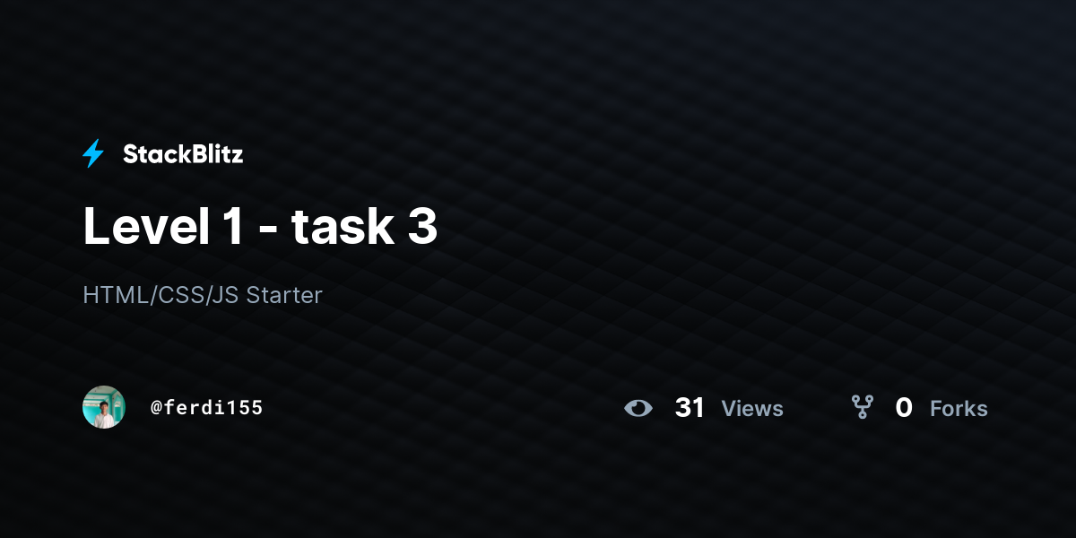 Level 1 - task 3 - StackBlitz