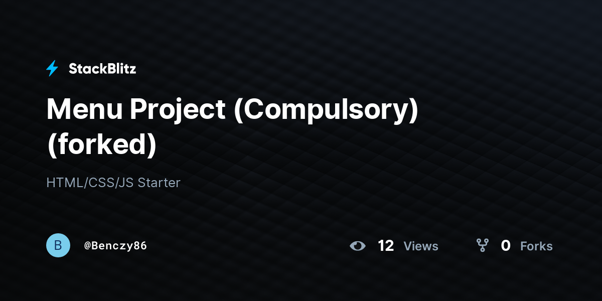 Menu Project (Compulsory) (forked) - StackBlitz