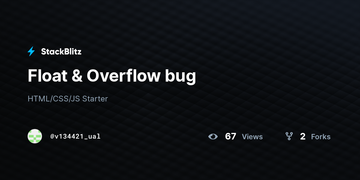 Float & Overflow bug - StackBlitz