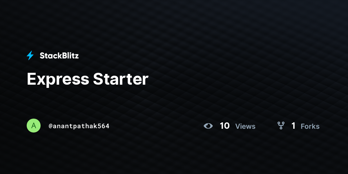 Express Starter - StackBlitz