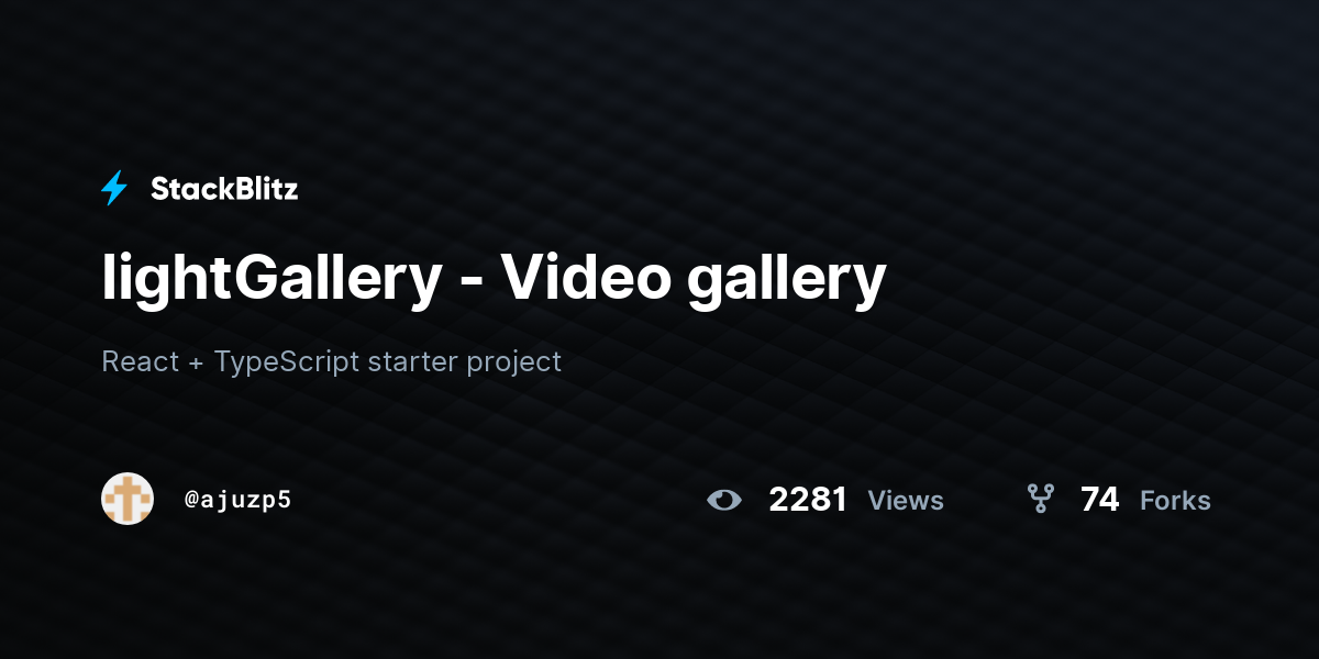 lightGallery - Video gallery - StackBlitz