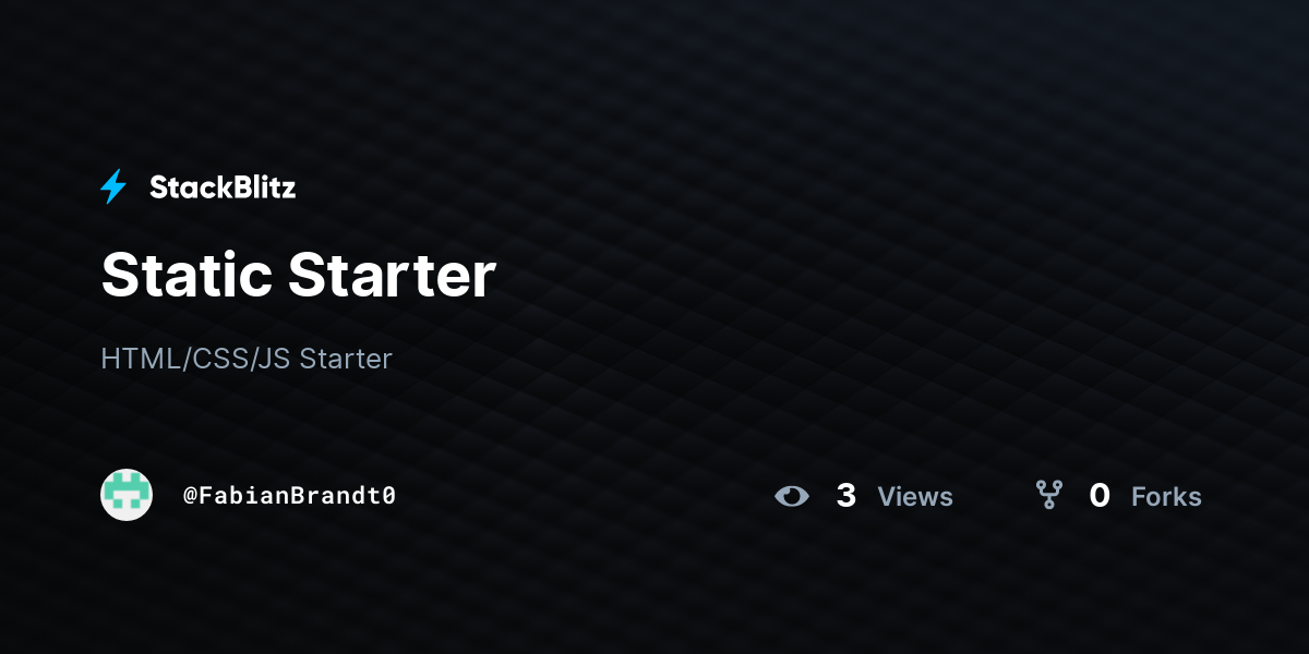 Static Starter - StackBlitz
