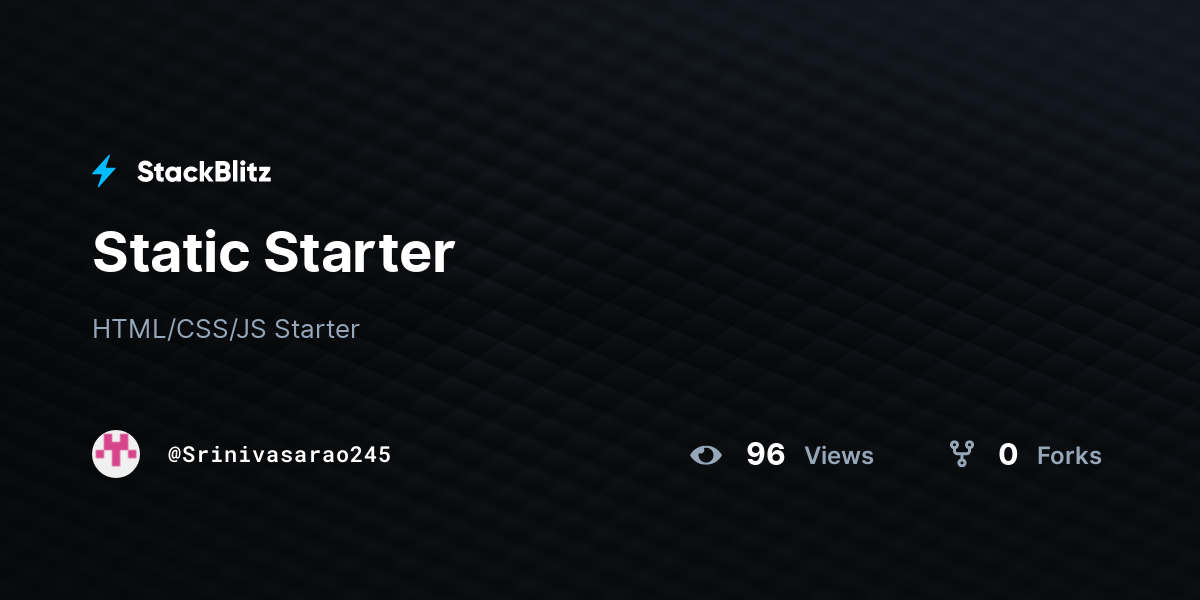 Static Starter - StackBlitz