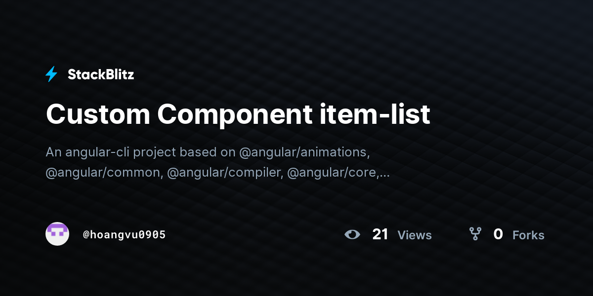 Custom Component item-list - StackBlitz