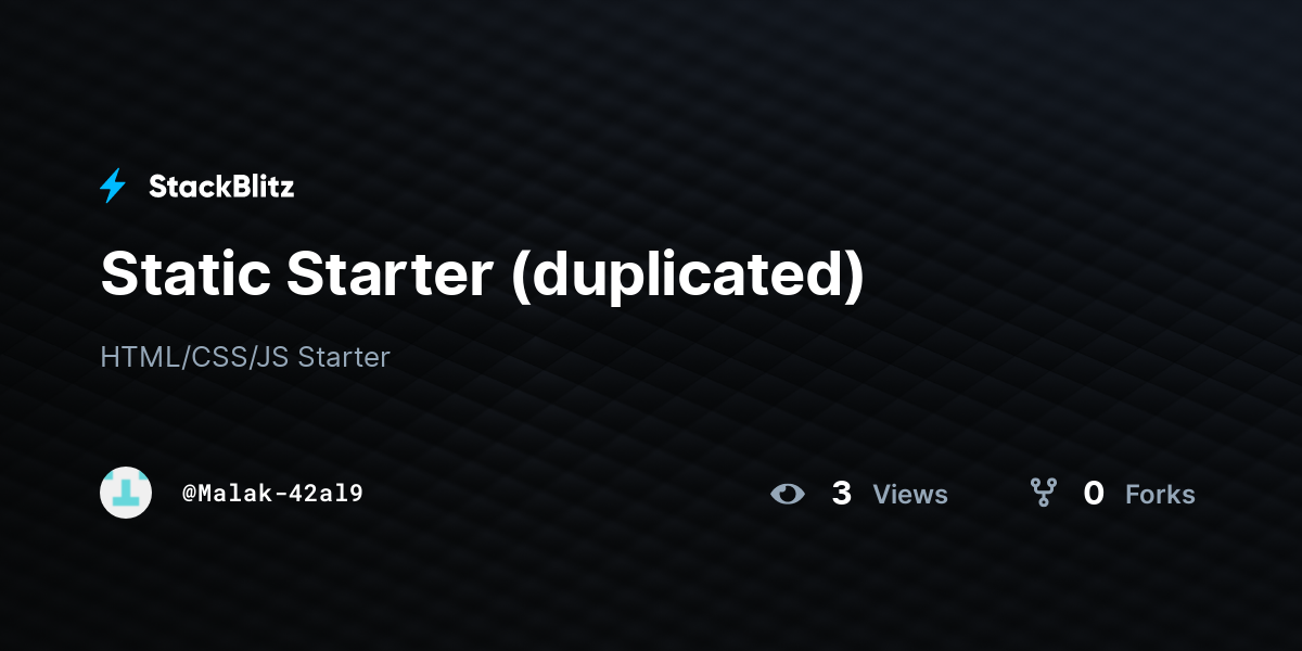 Static Starter (duplicated) - StackBlitz