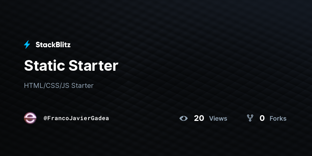 Static Starter - StackBlitz