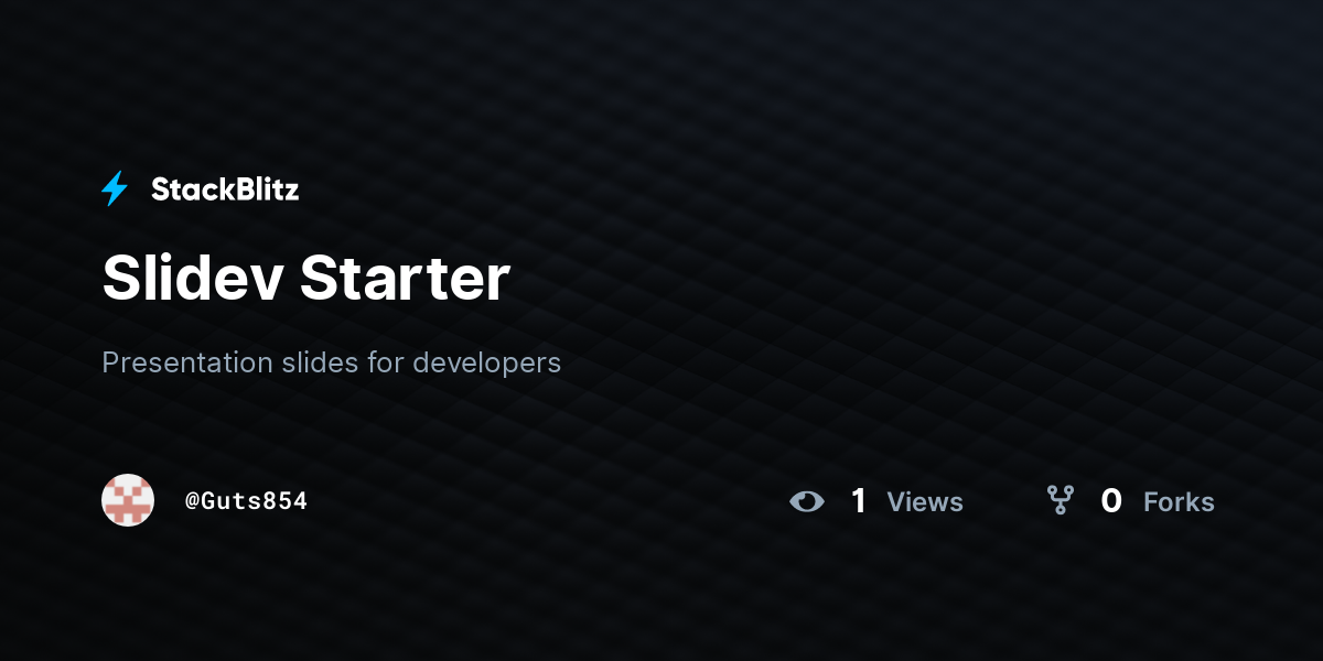 Slidev Starter - StackBlitz