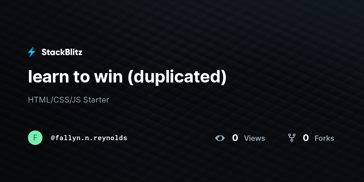 learn to win (duplicated) - StackBlitz