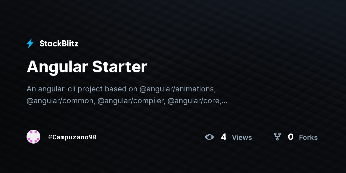Angular Starter - StackBlitz
