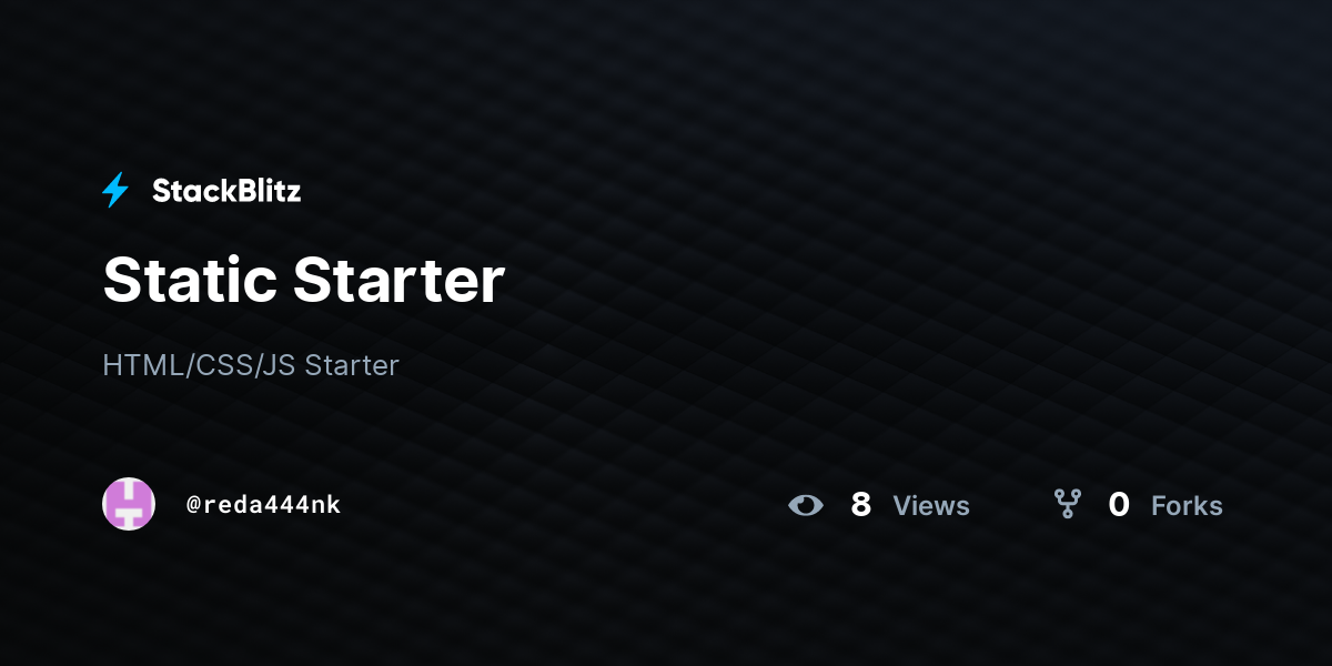 Static Starter - StackBlitz