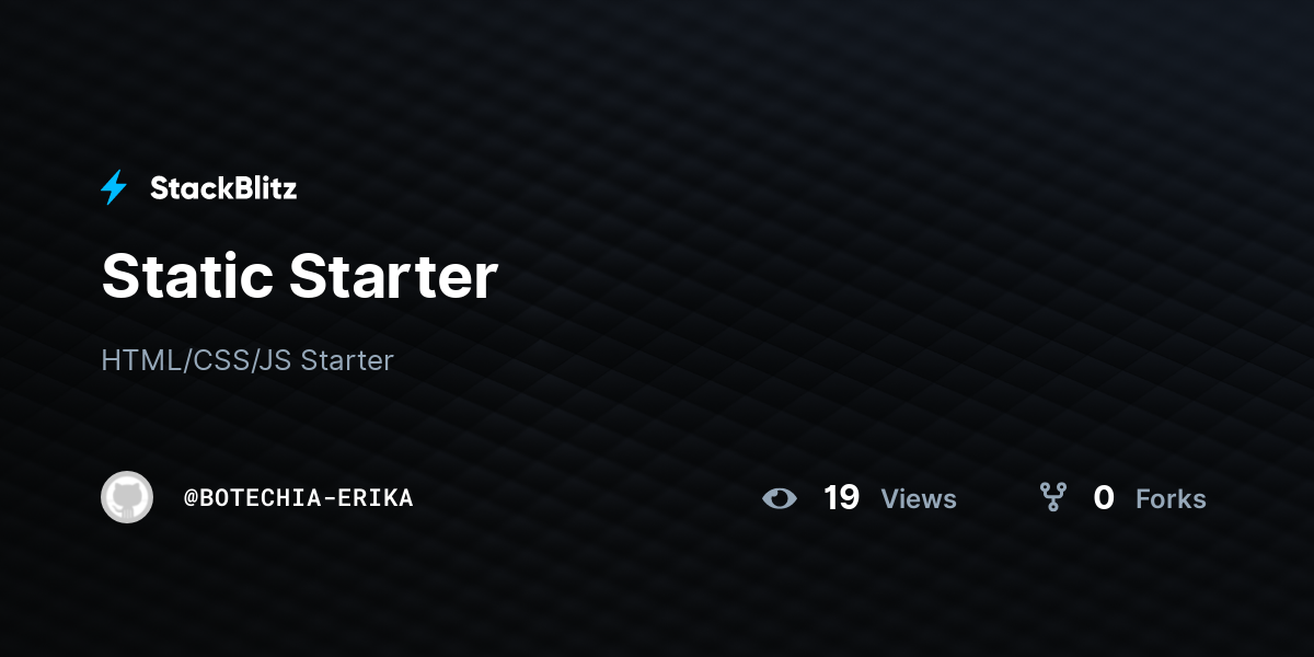 Static Starter - StackBlitz
