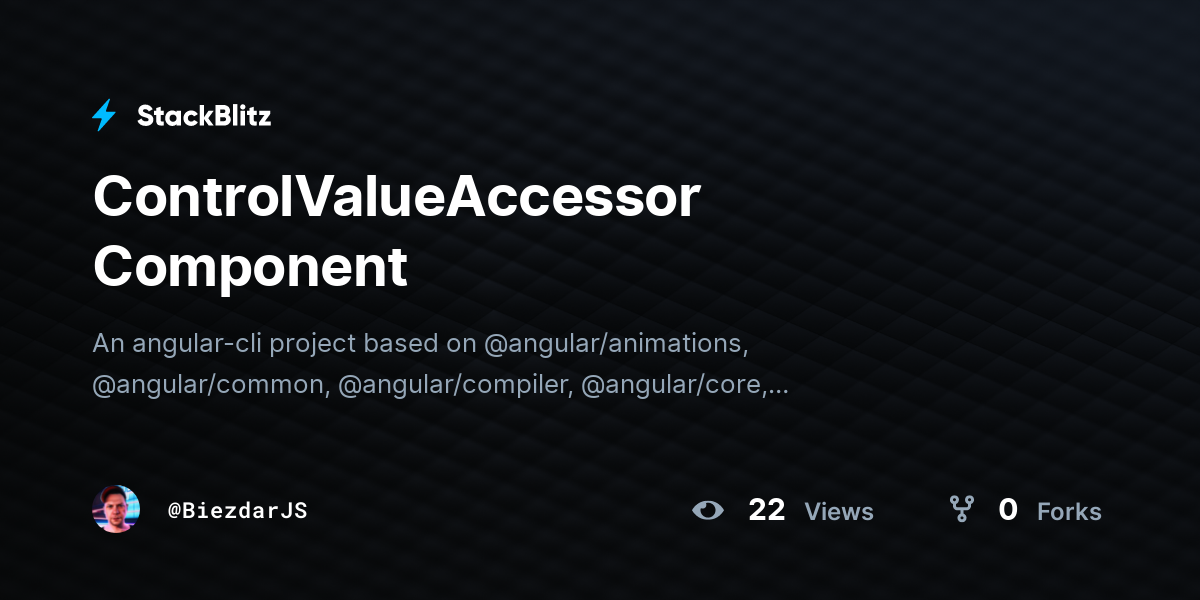 ControlValueAccessor Component - StackBlitz