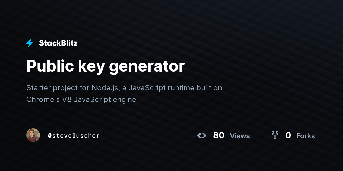 Public key generator - StackBlitz