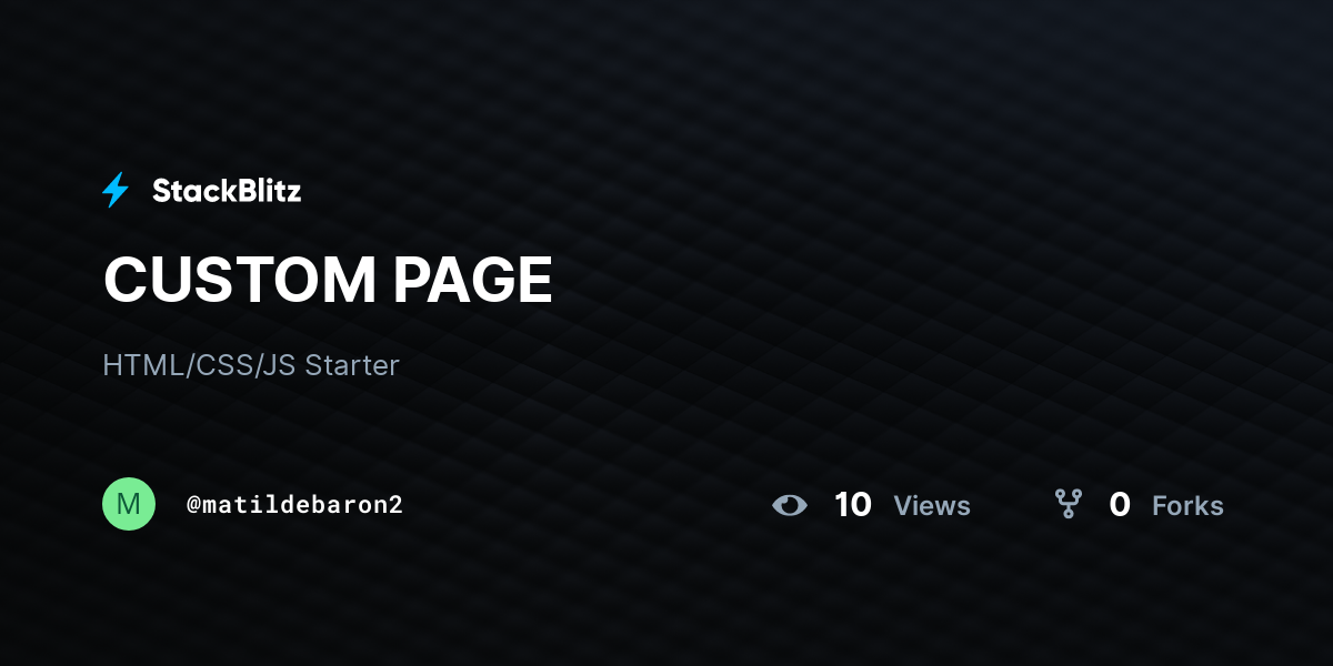 CUSTOM PAGE - StackBlitz
