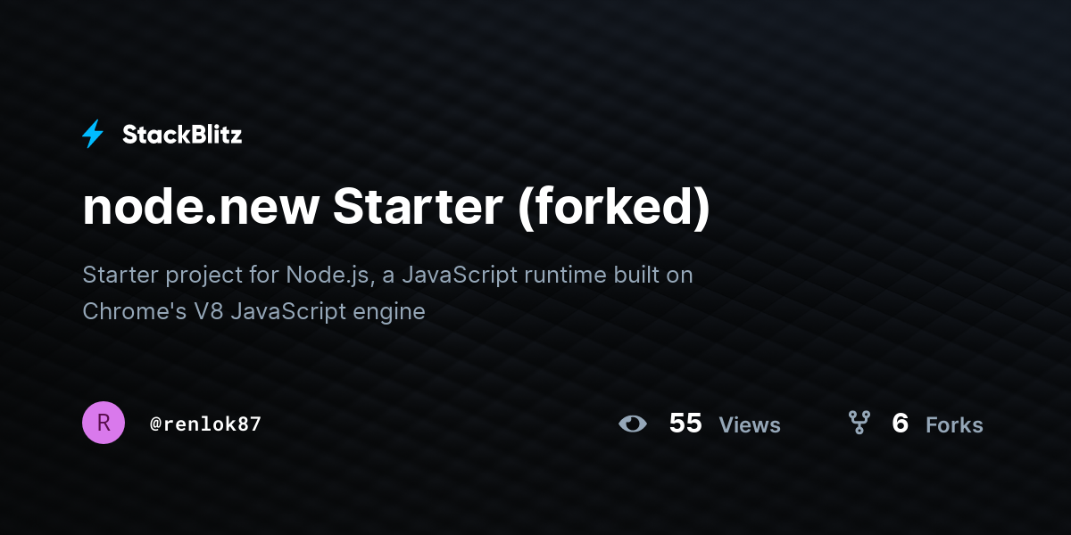 node.new Starter (forked) - StackBlitz