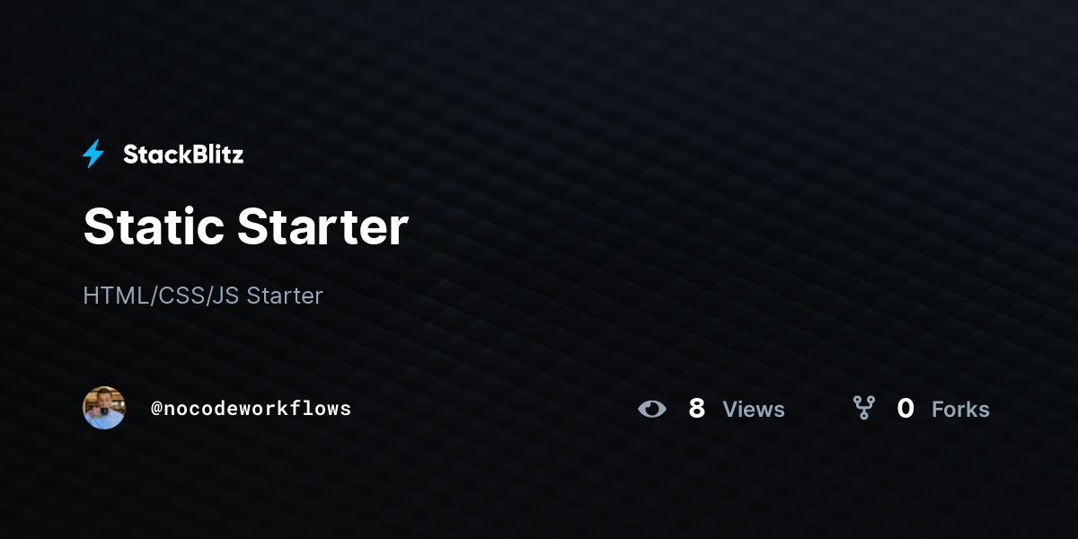 Static Starter - StackBlitz