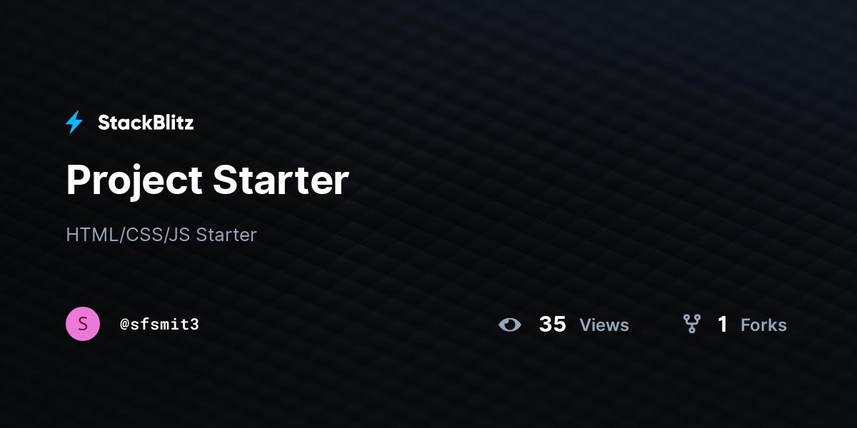 Project Starter - StackBlitz