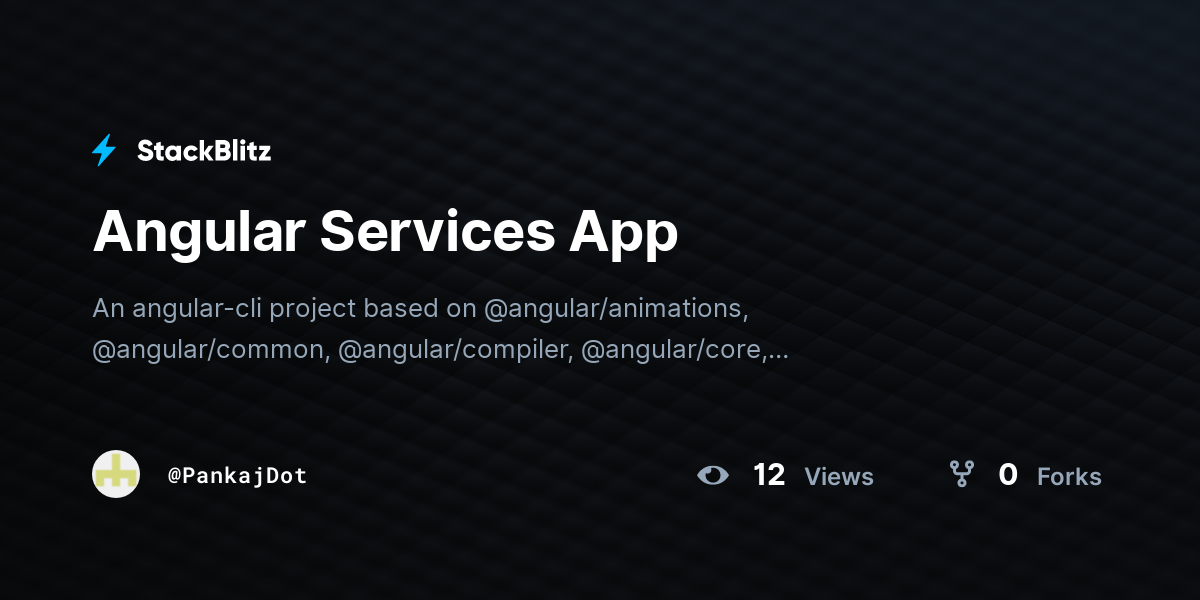 Angular Services App - StackBlitz